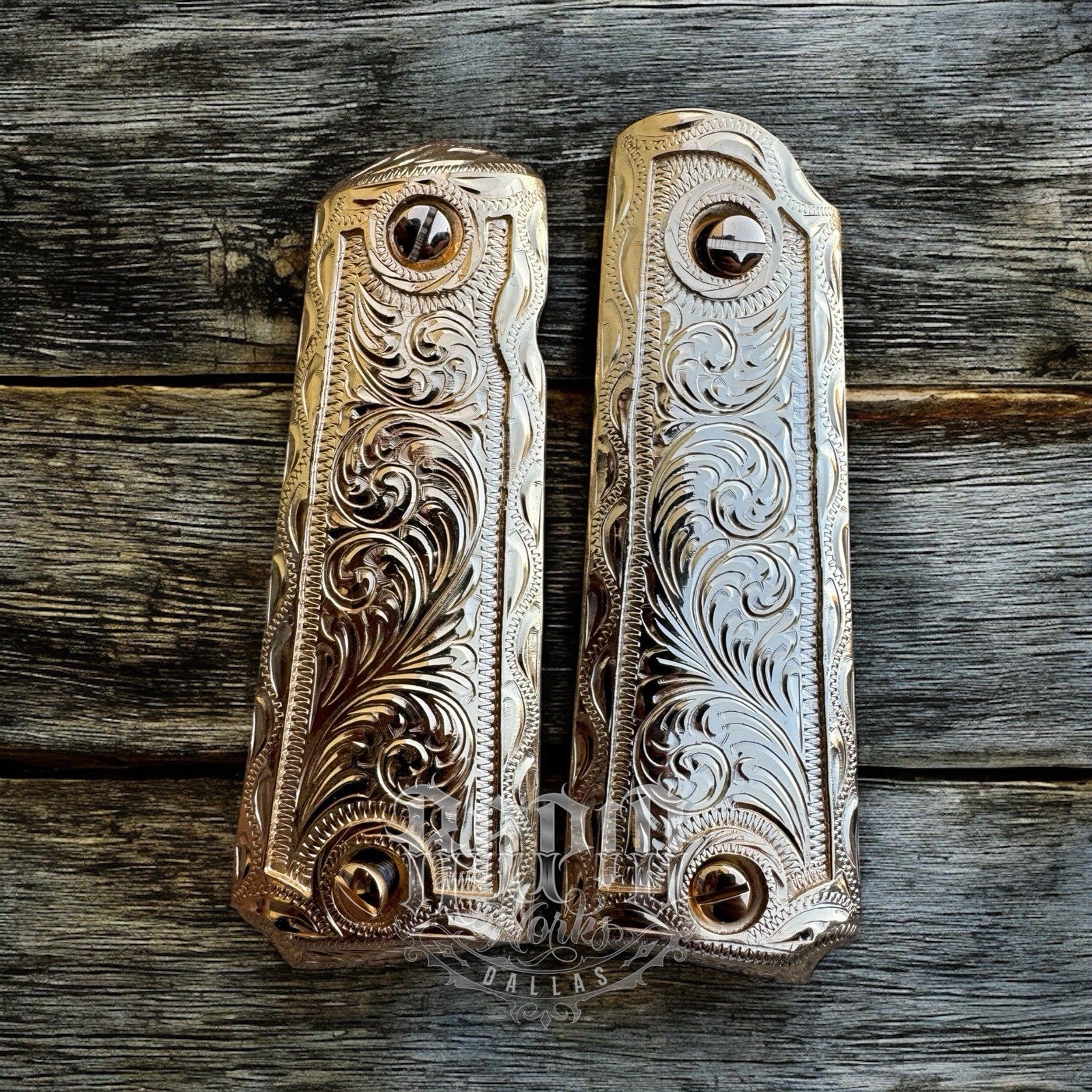 1911 45 38 Super Full Size Gold Gun Pistol Grip Cachas Chapeado & 24K ...